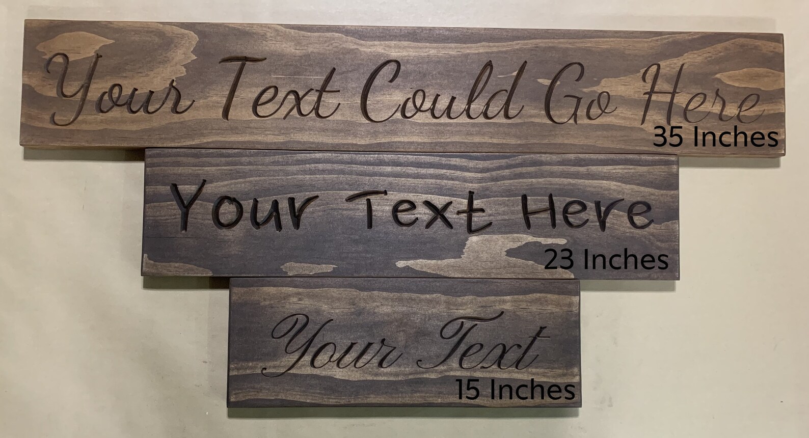 Personalized Text Engraved Wood Sign Stained Lettering Any Text Your ...