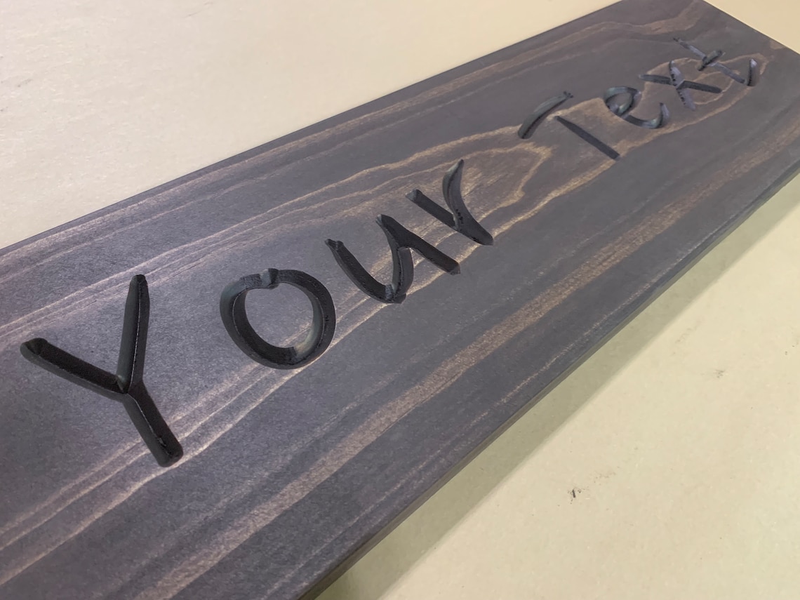 Personalized Text Engraved Wood Sign Stained Lettering Any Text Your ...