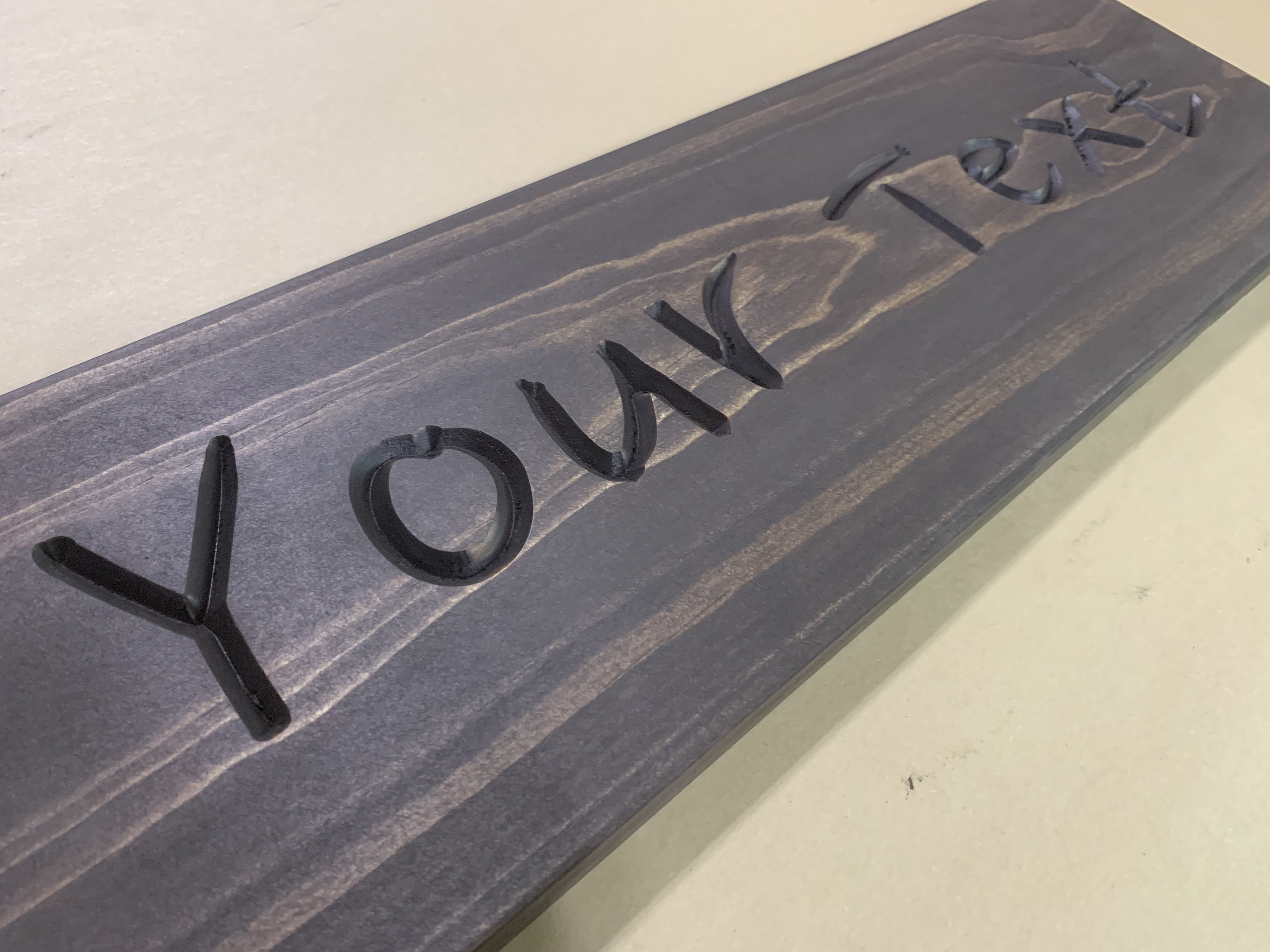 Personalized Text Engraved Wood Sign Stained Lettering Any Text Your ...
