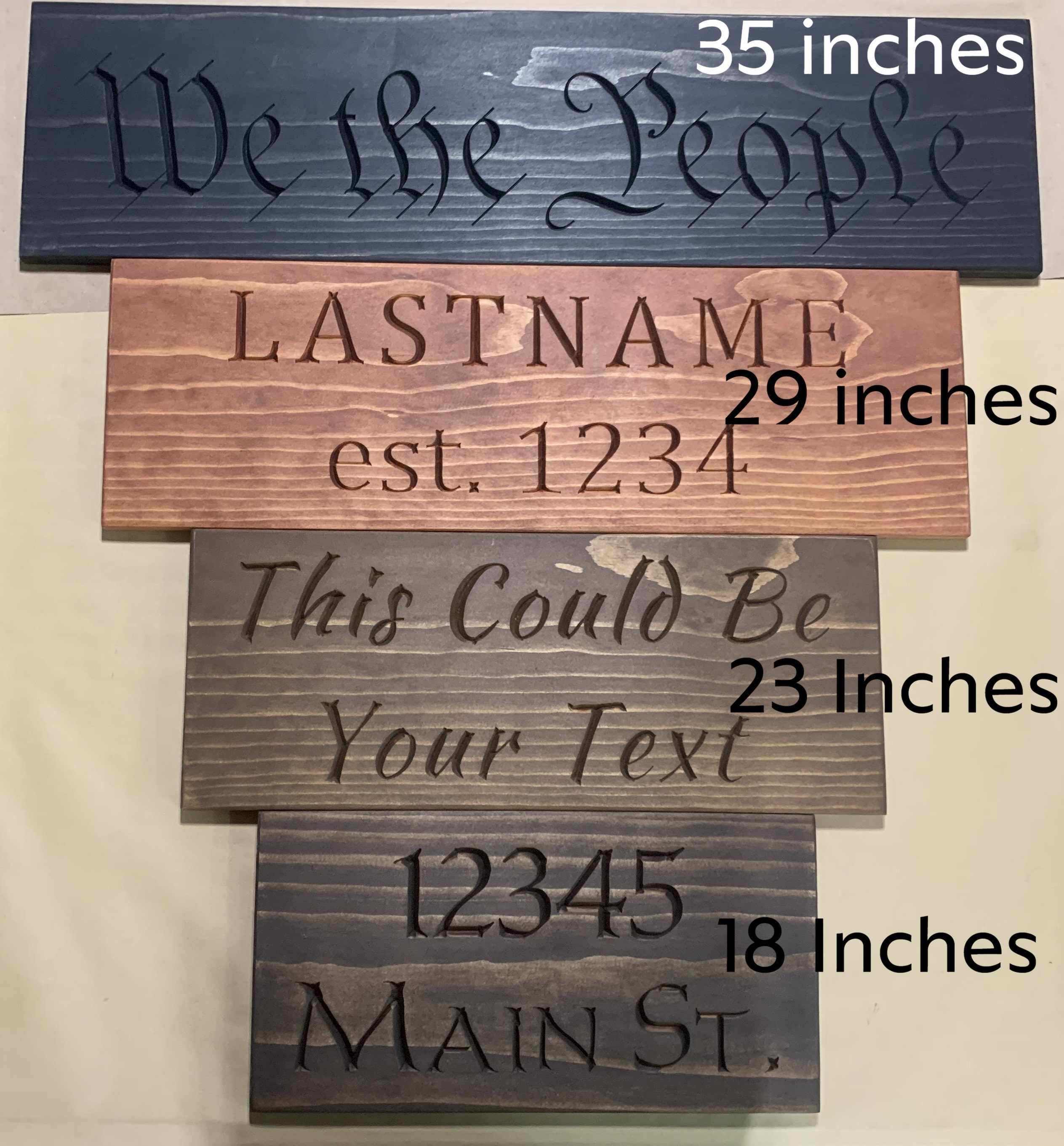 Personalized Text Engraved Wood Sign Stained Lettering Any Text Your ...
