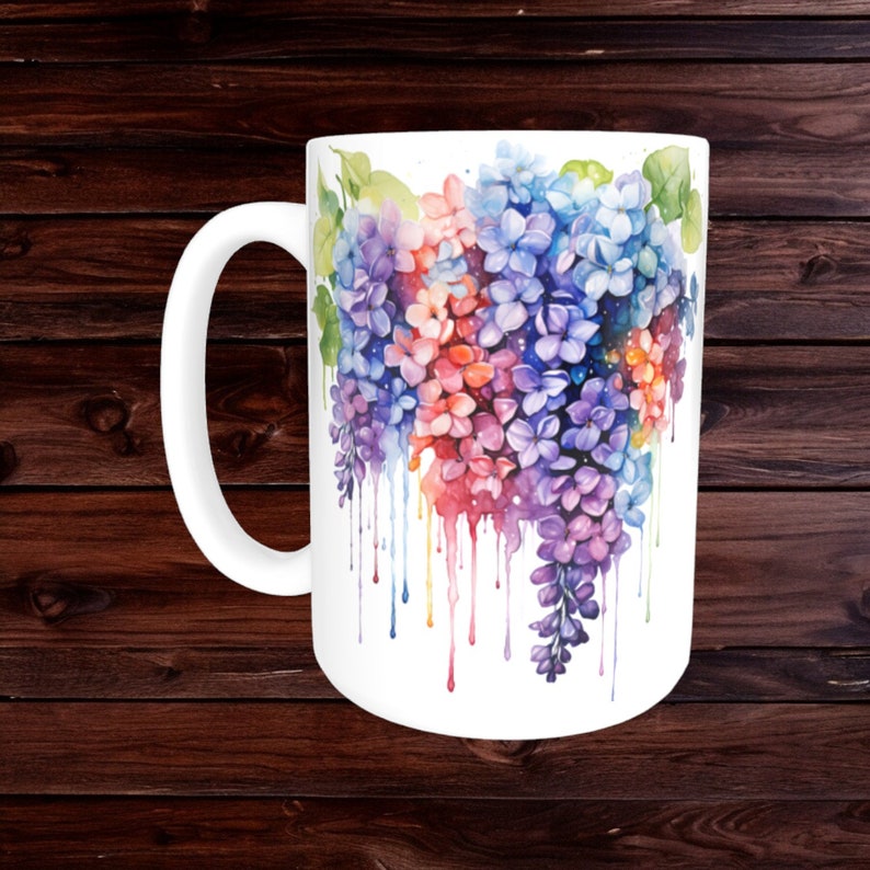 Watercolor Lilac Flower Coffee Mugs - Etsy