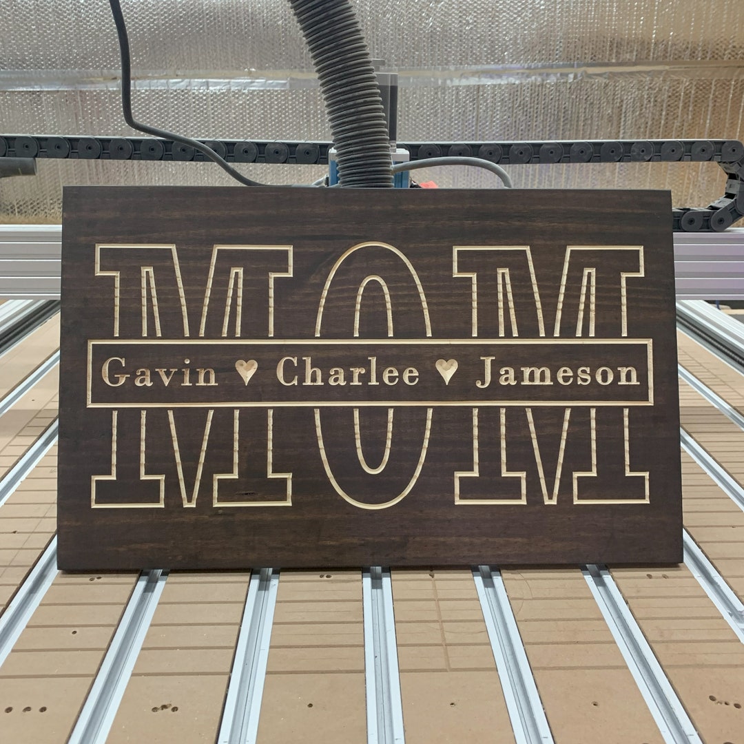 MOM Kids Names Personalized Engraved Sign - Etsy