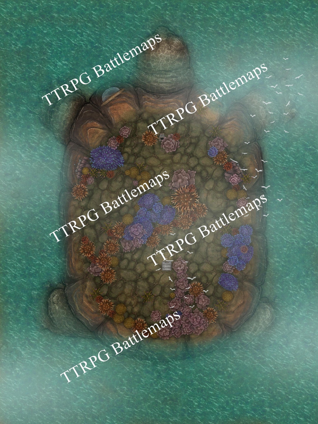Living Giant Turtle God Temple. Multi Layered Dungeon, TTRPG ...