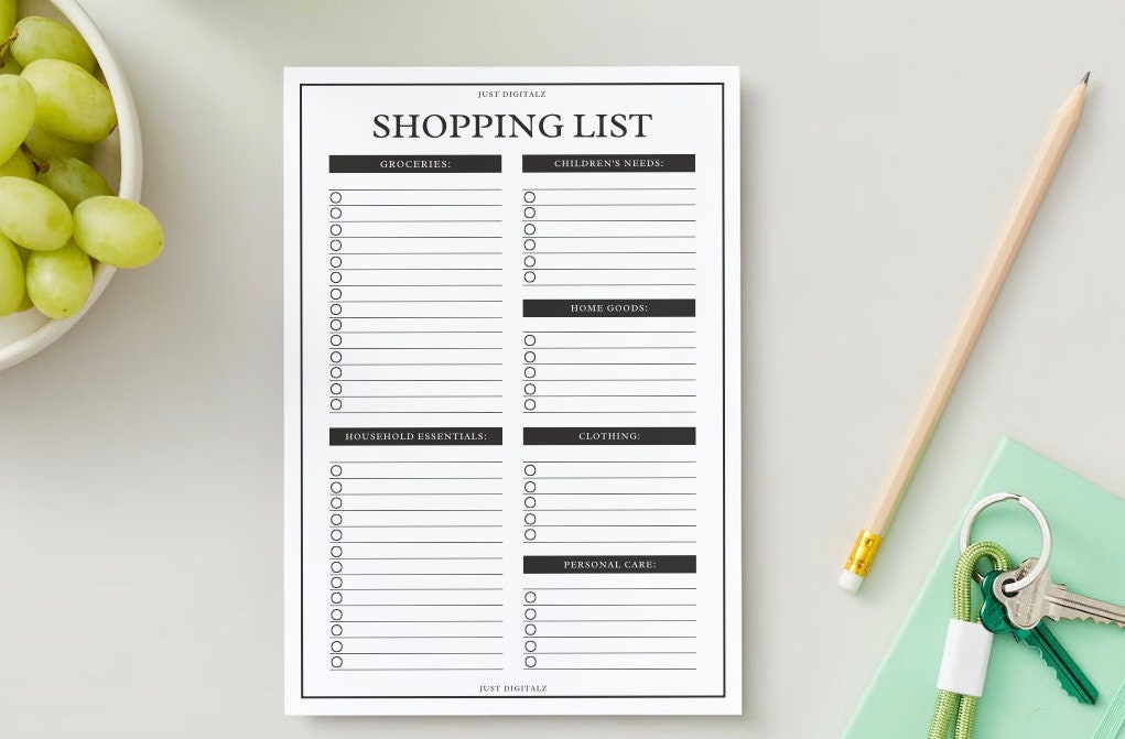 Ultimate Shopping List Planner, Reusable, Printable, Instant Download ...