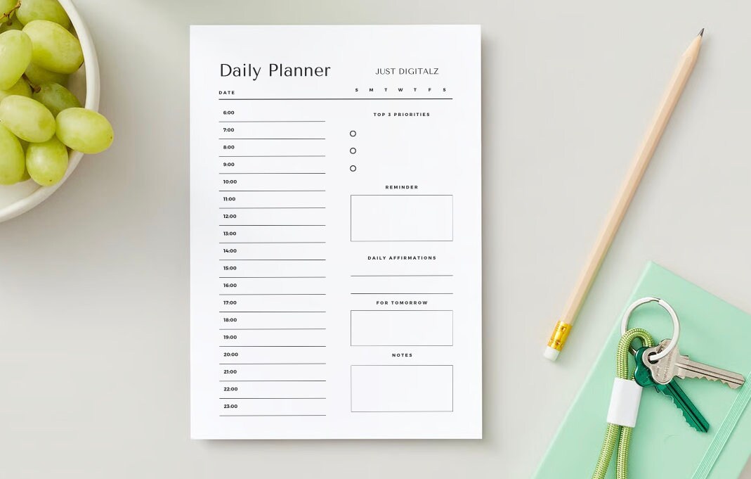Smart Daily Planner, Reusable, Printable, Instant Download, Personal ...