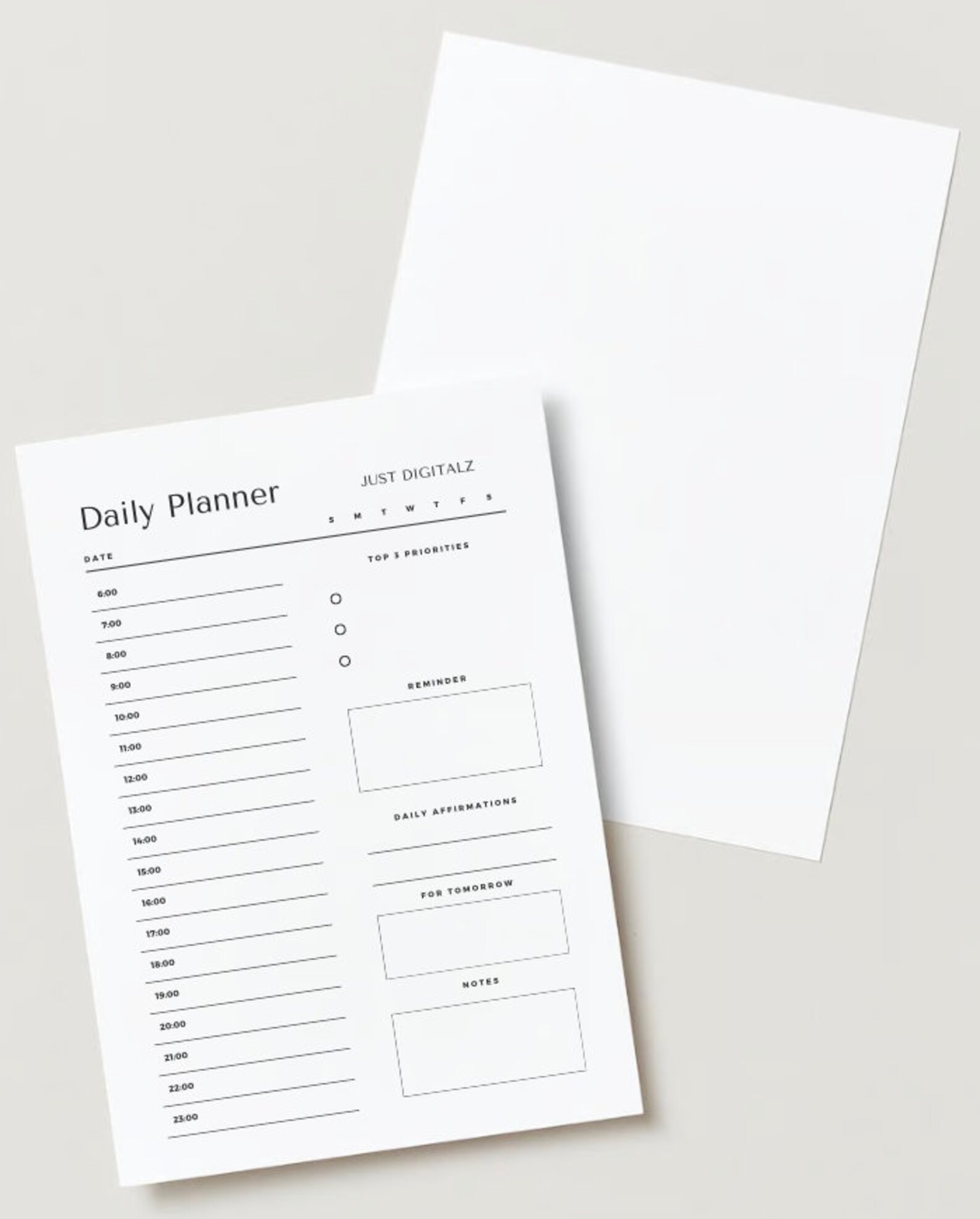 Smart Daily Planner, Reusable, Printable, Instant Download, Personal ...