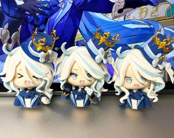 Genshin Furina Clay Figure, Cute Version of Furina, Hydro Slime ...