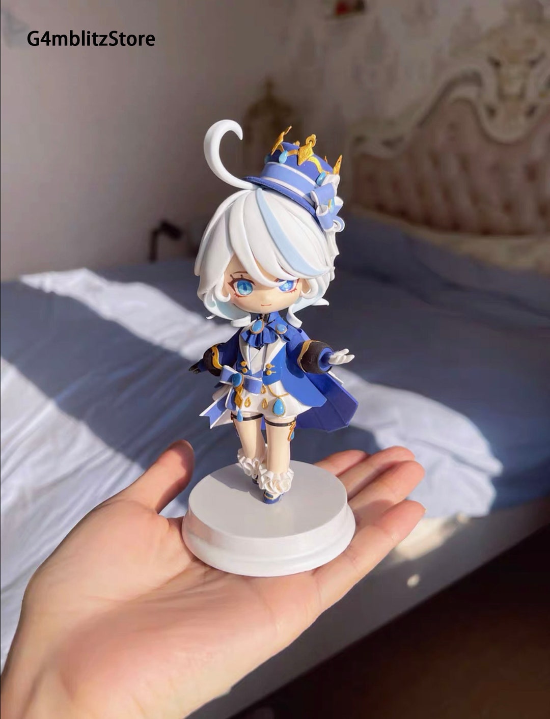 Genshin Furina Clay Figure, Cute Version of Furina, Hydro Slime ...