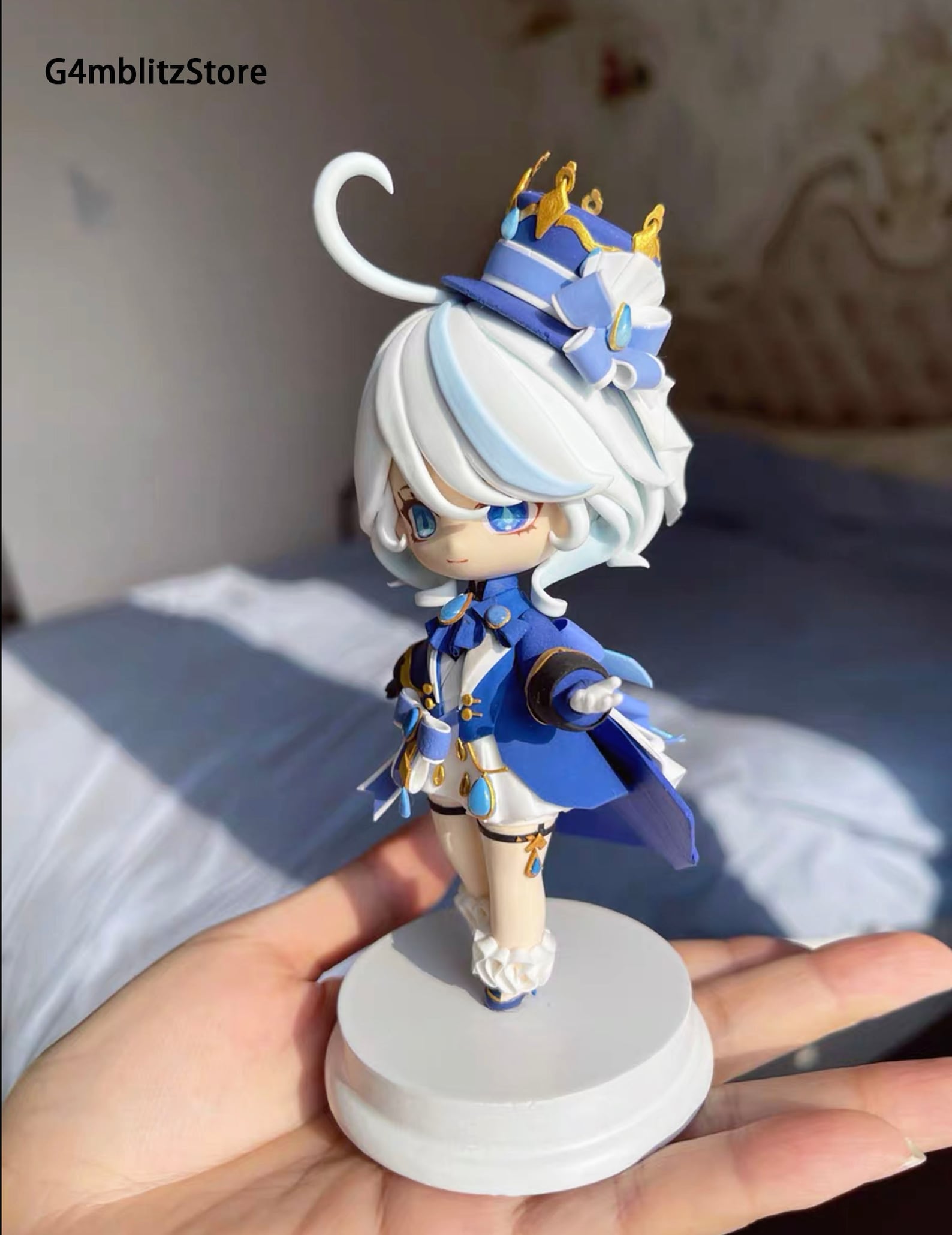 Genshin Furina Clay Figure, Cute Version of Furina, Hydro Slime ...