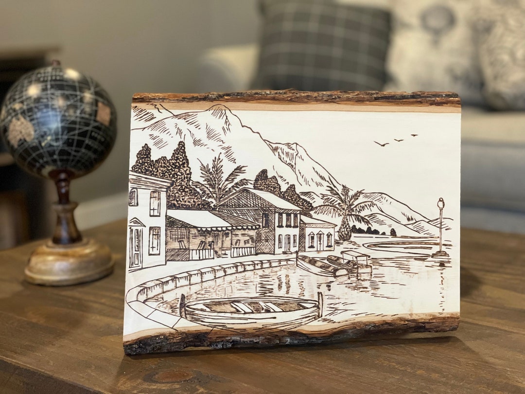 Handcrafted Wood Burning Pyrography on Natural Solid Rustic Basswood ...