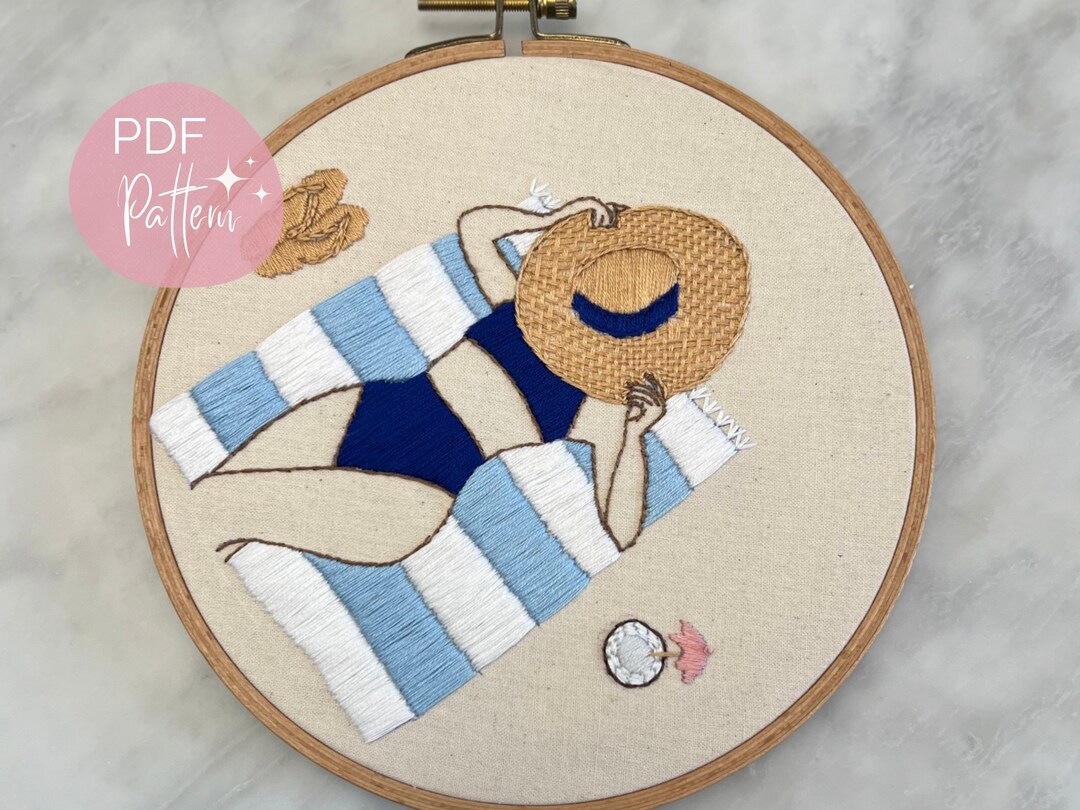 Beach Babe Hand Embroidery PDF Pattern - Etsy Canada