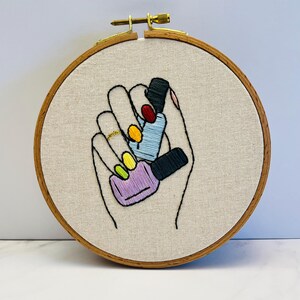Nail Polish Color Swatch Hand Embroidery PDF Pattern With English ...