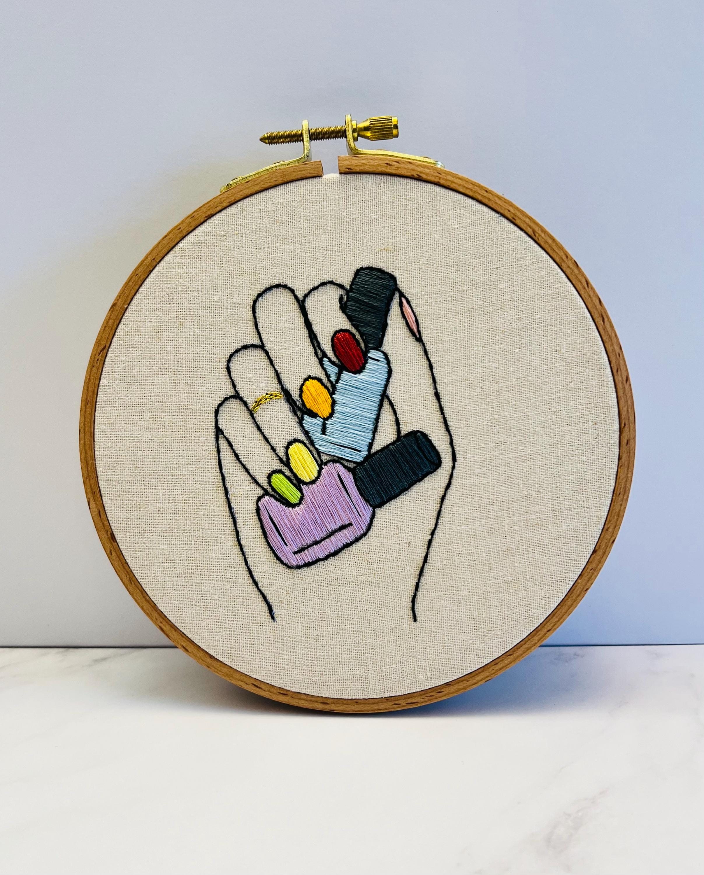 Nail Polish Color Swatch Hand Embroidery PDF Pattern With English ...