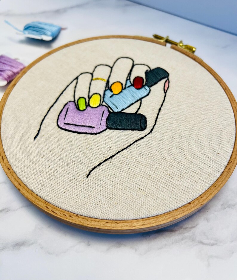Nail Polish Color Swatch Hand Embroidery PDF Pattern With English ...