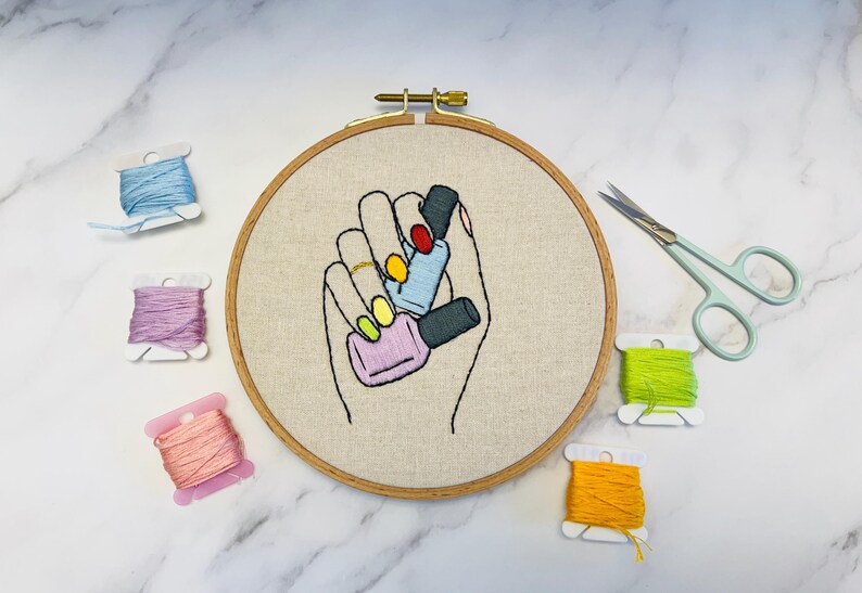 Nail Polish Color Swatch Hand Embroidery PDF Pattern With English ...