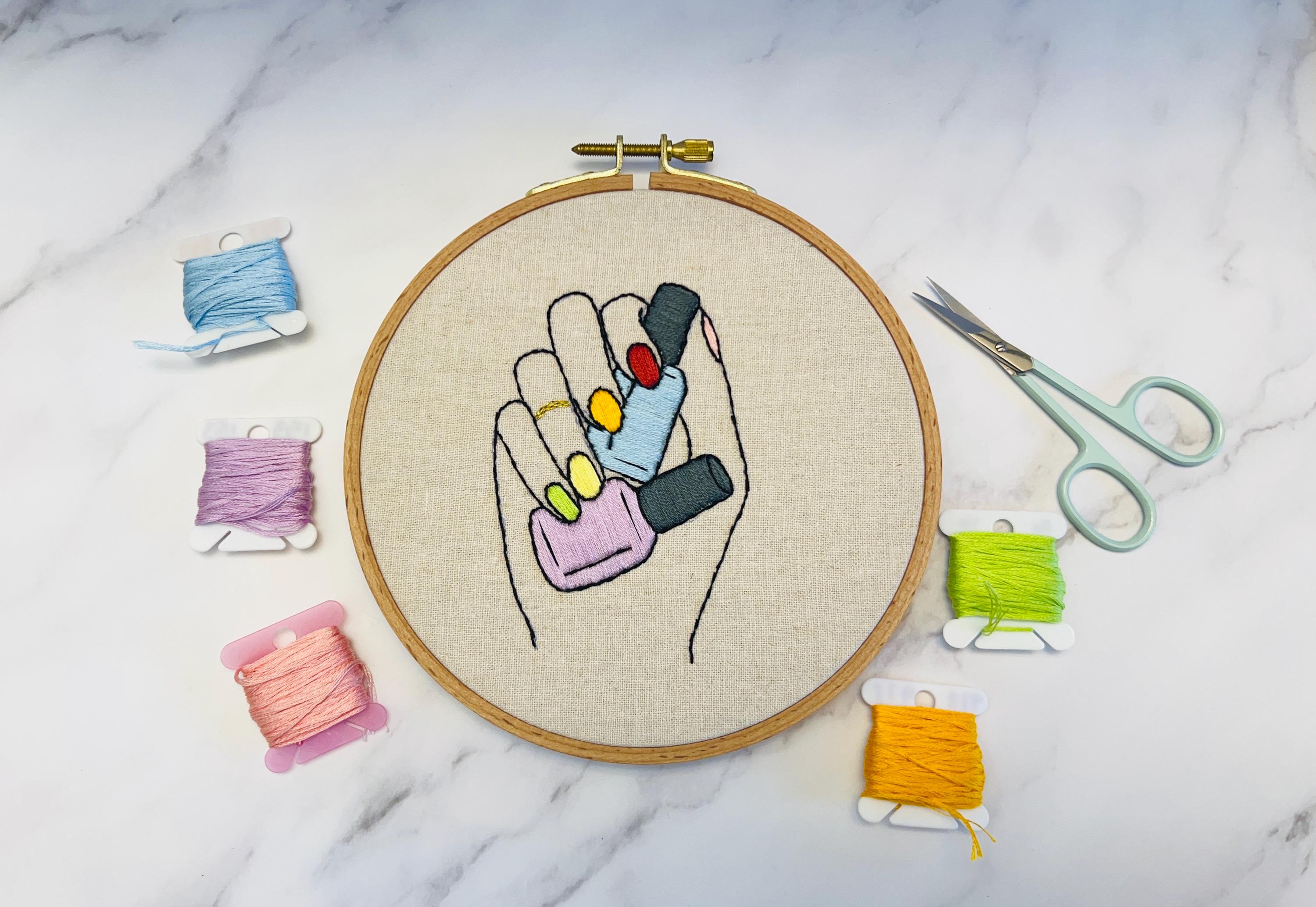 Nail Polish Color Swatch Hand Embroidery PDF Pattern With English ...