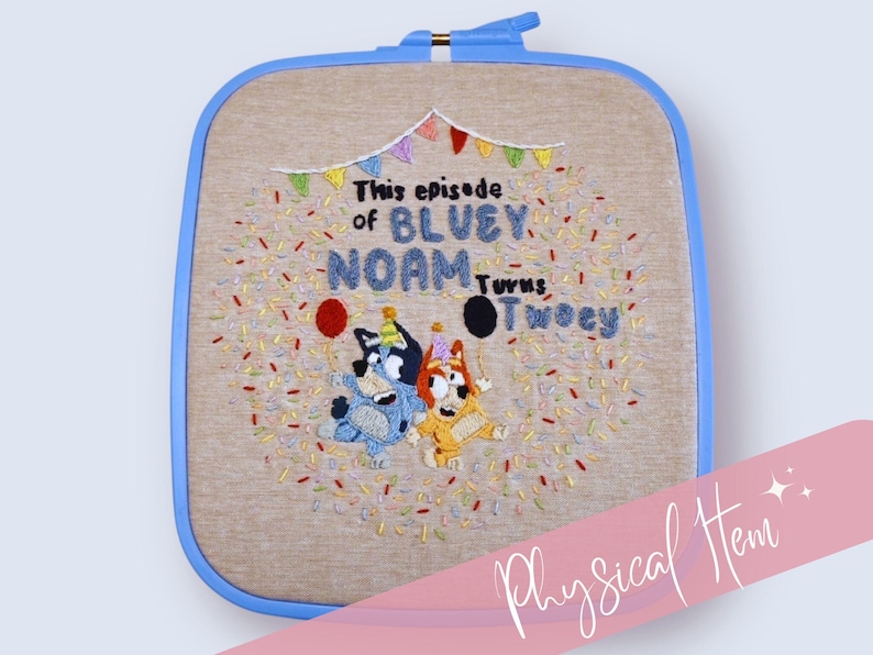 Bluey Twoey Custom Birthday Hand Embroidery Hoop - Etsy