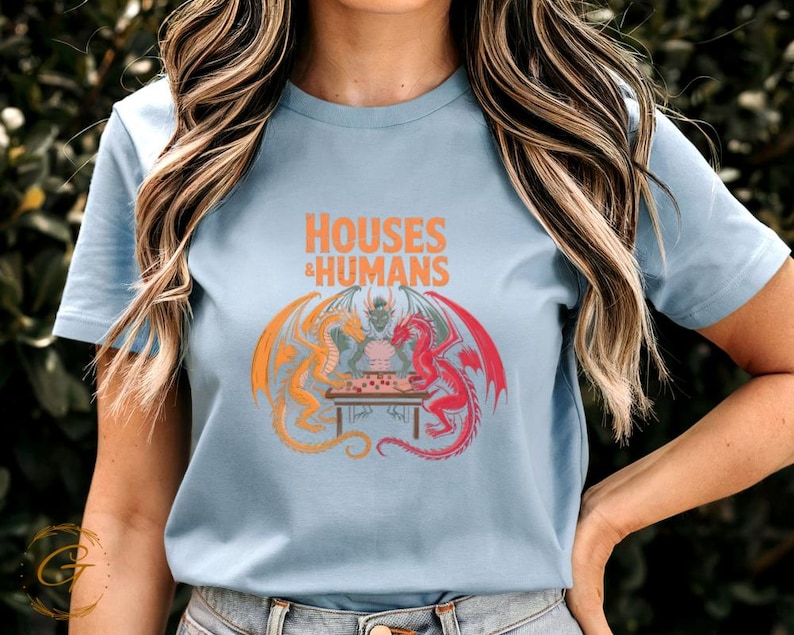 Dragons T-shirt: Tabletop Gaming, Fantasy Art, Houses and Humans - Etsy UK