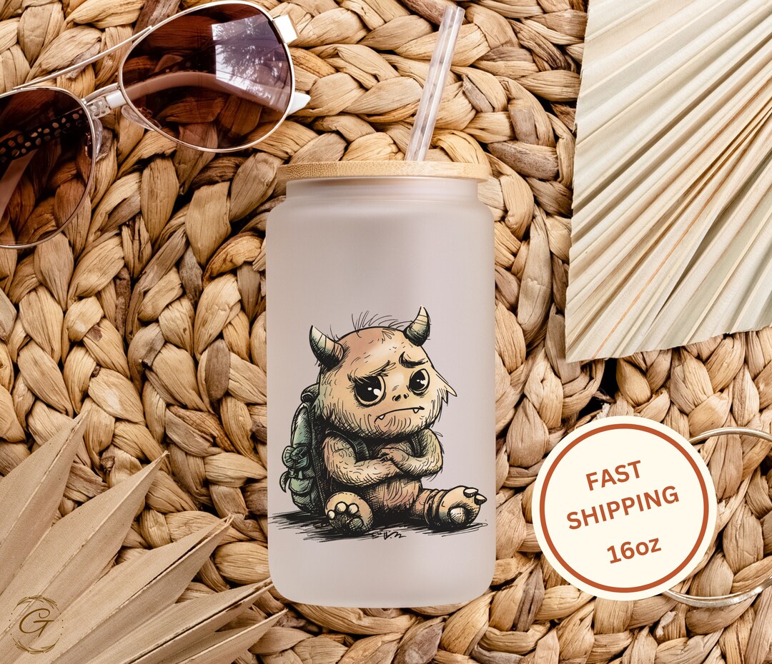 Monster Frosted Glass Iced Coffee Cup: Back to School Libbey Can - Etsy
