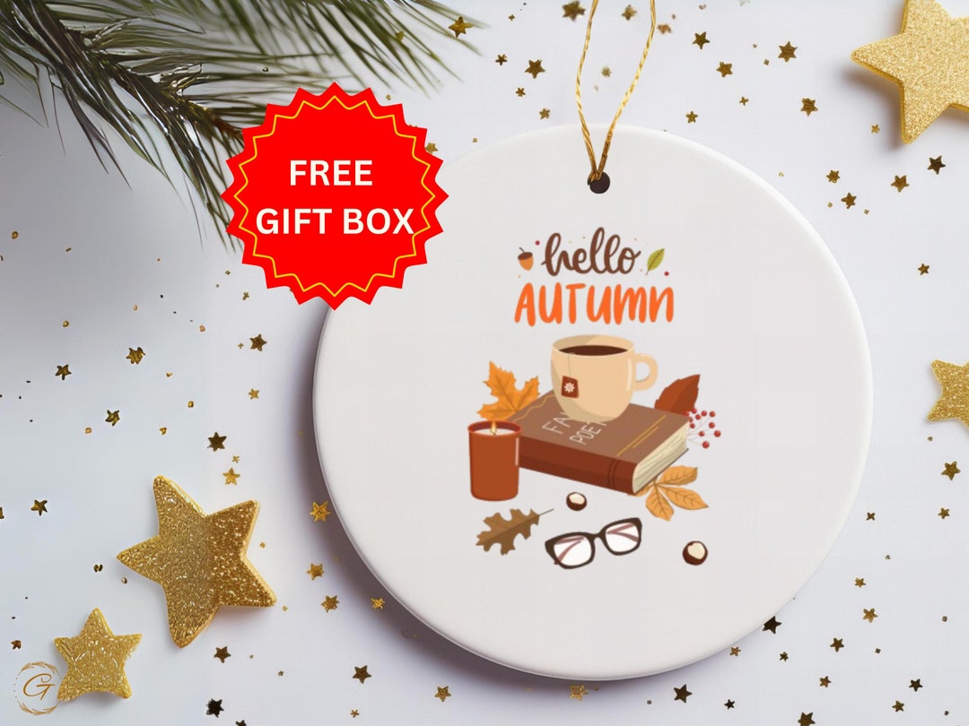 Hello Autumn Ornament, Cute Fall Decor, Autumn Themed Gift, Cozy ...