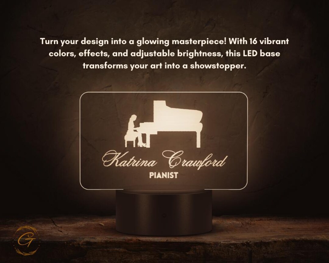 Profession Name Plate Acrylic LED Light Custom Desk Sign, Artist Led ...