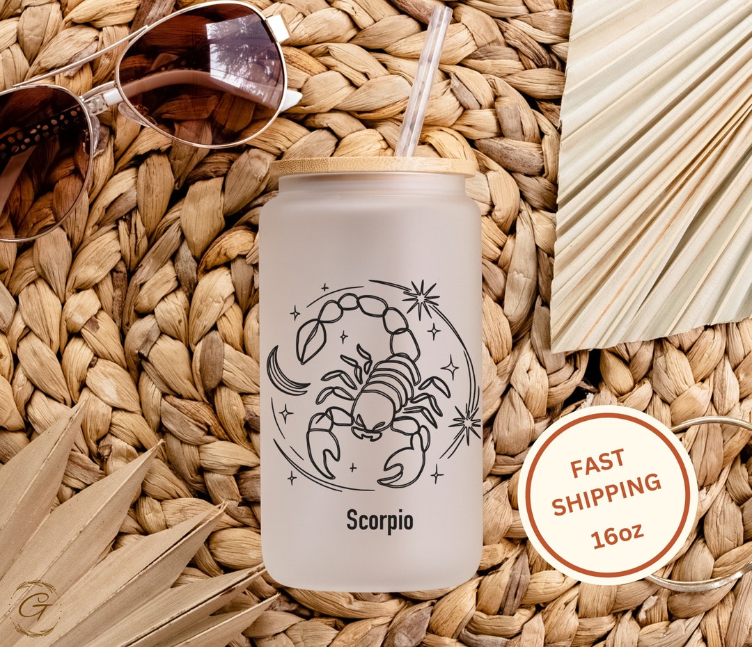 Scorpio Zodiac Frosted Glass Cup: Custom Astrology Gift - Etsy