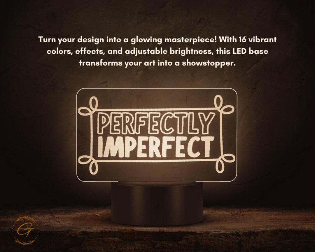 Perfectly Imperfect Acrylic LED Sign: Inspirational Room Decor - Etsy