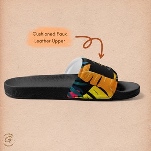 Floral Colorful Men's Slides With Vibrant Design Comfortable Everyday ...