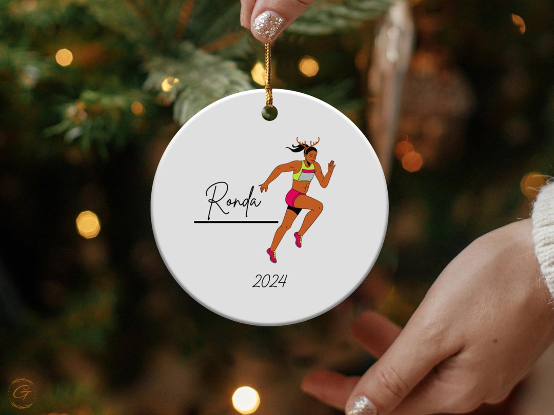 Personalized Running Athlete Ornament, Personalized Christmas Ornaments ...