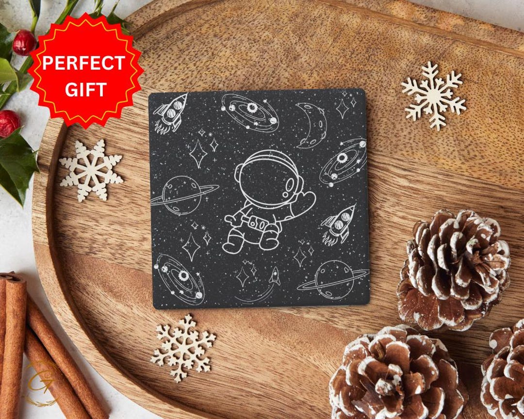 Soapstone Coaster With Astro Space Planets Design With Cork Backing ...