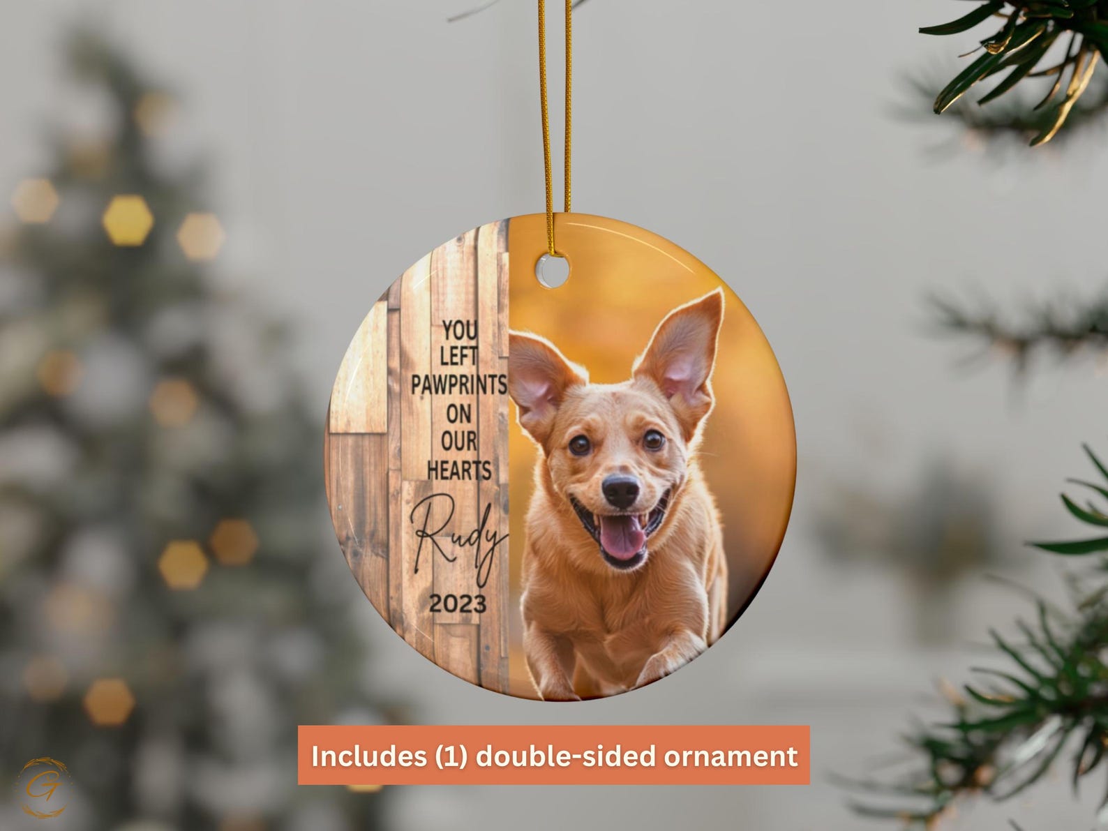 Custom Pet Memorial Ornament, Pet Loss Gift, Personalized Dog Memorial ...