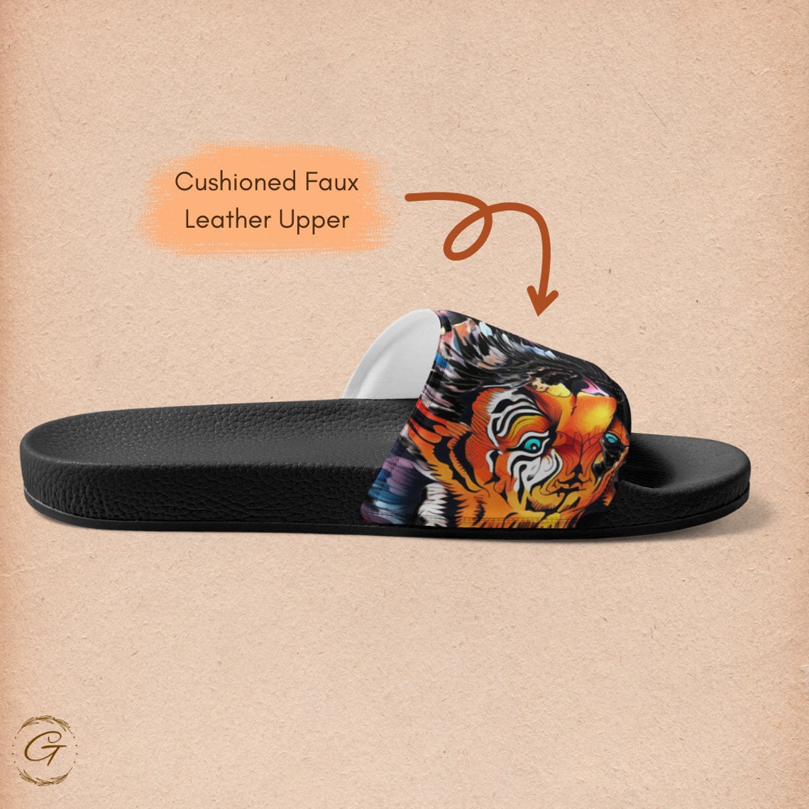 Vibrant Liger Design Men’s Slides, Stylish and Comfortable,casual and ...