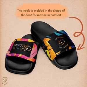 Floral Colorful Men's Slides With Vibrant Design Comfortable Everyday ...