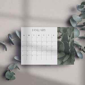 Plant Inspired Printable Calendar 2024 | Fully Editable Monthly Planner ...