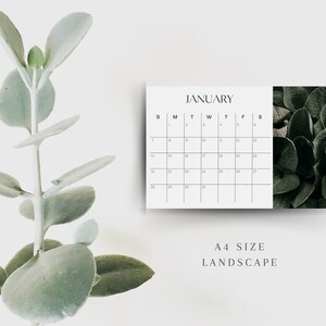 Plant Inspired Printable Calendar 2024 | Fully Editable Monthly Planner ...