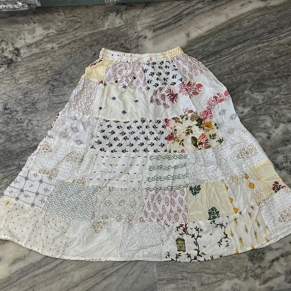 Long Patchwork Skirt - Etsy