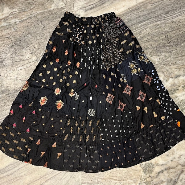 Long Patchwork Skirt - Etsy