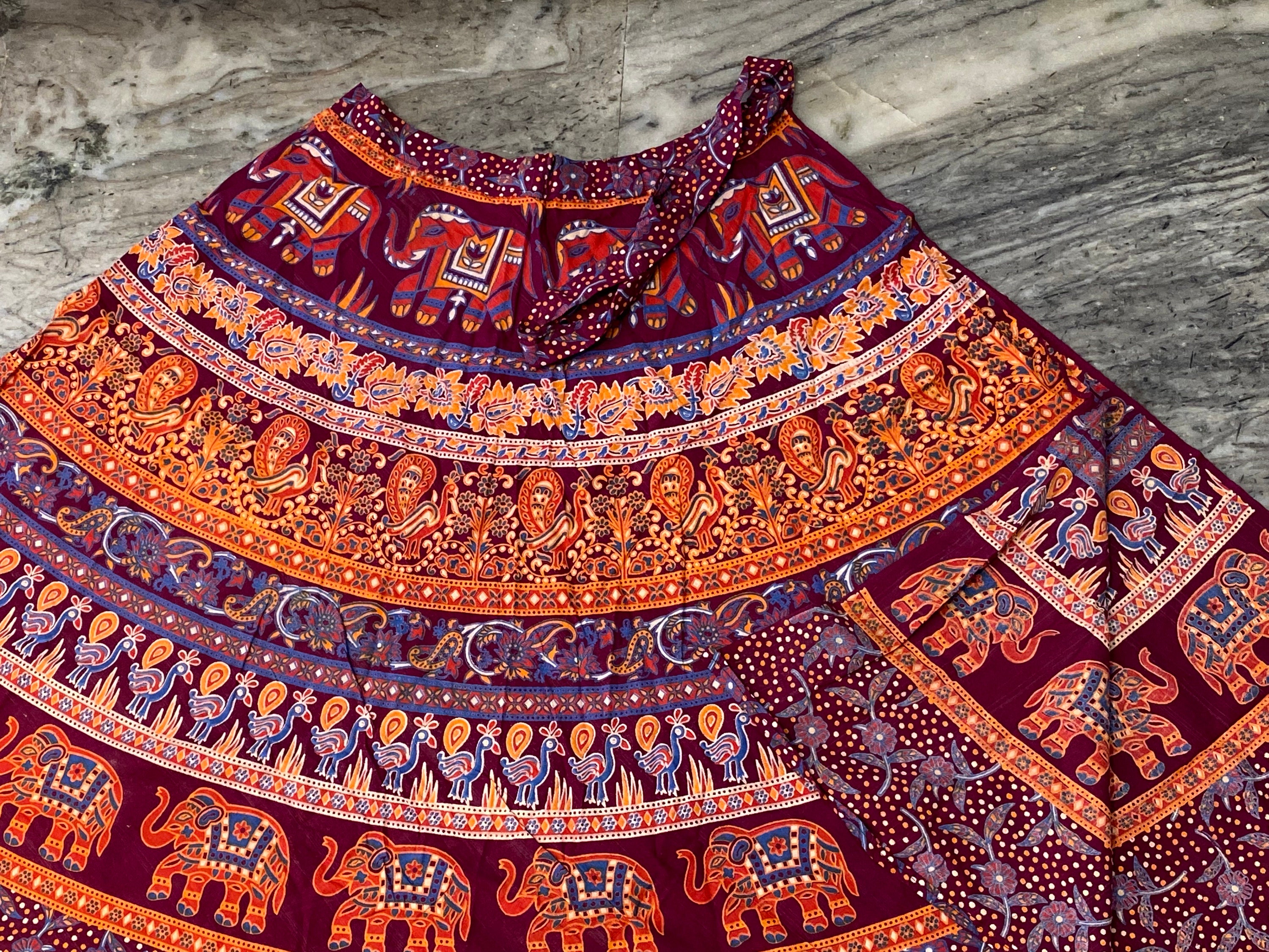 Indian Boho Wrap Skirt, Mandala Maxi Wrap Skirt, Ethnic Gypsy Hippie ...