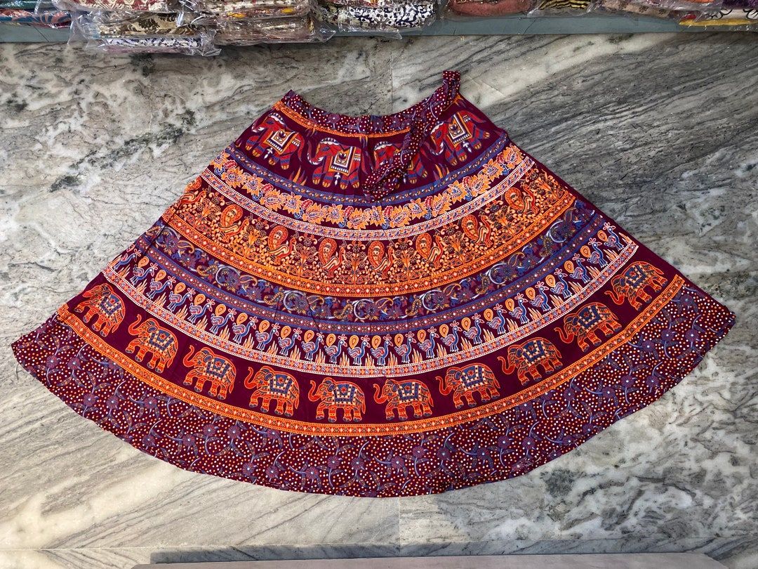 Indian Boho Wrap Skirt, Mandala Maxi Wrap Skirt, Ethnic Gypsy Hippie ...