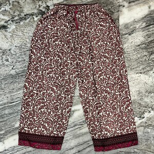 Unisex Sari Silk Trouser Pants, Soft and Comfortable Floral Print Silk ...