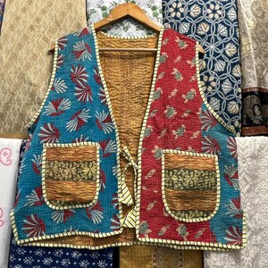 Patchwork Vest Coat Quilted Jacket Reversible, New Style Boho Double ...