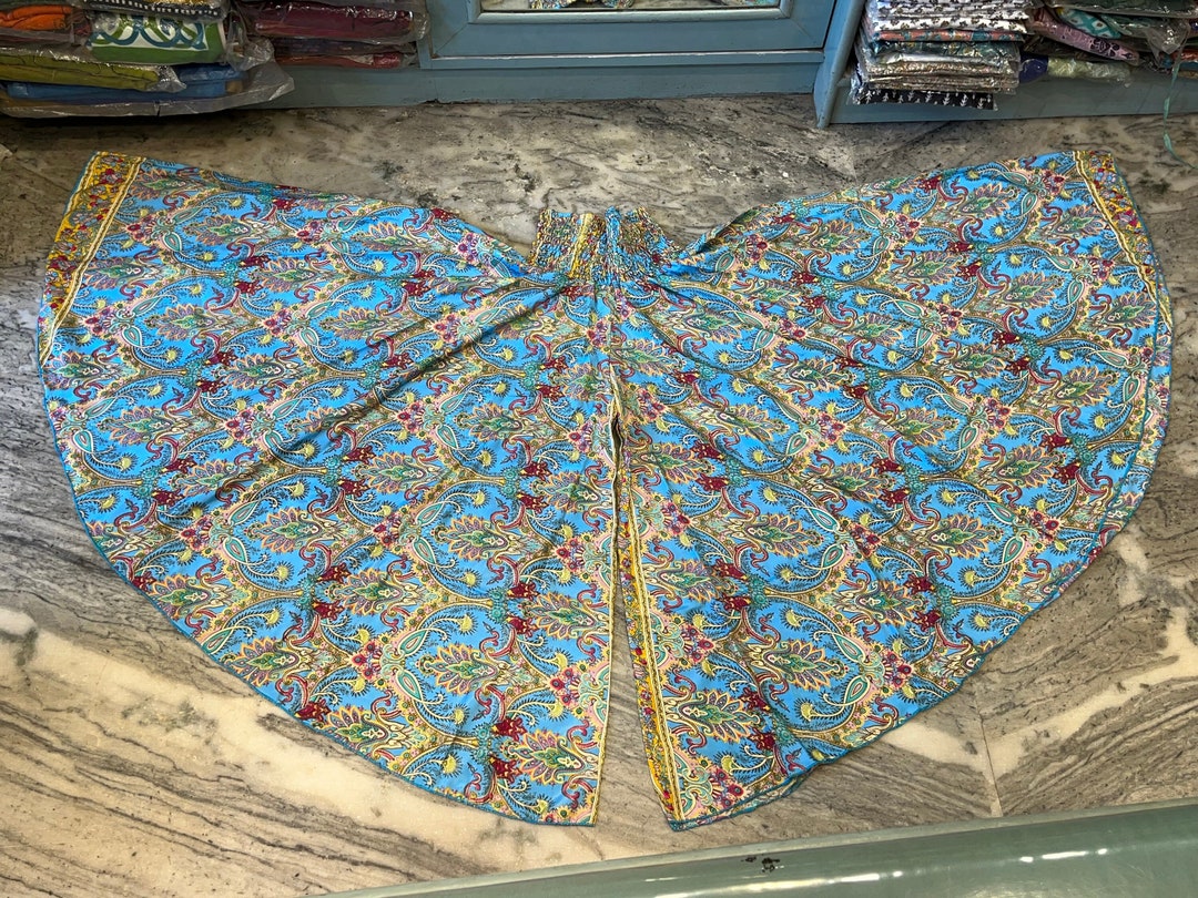 Boho Flowy Flare Pants, Silk Bell Bottom Flowy Pants, Hippie Style ...