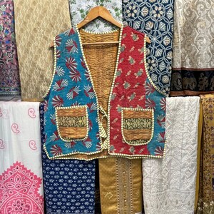 Patchwork Vest Coat Quilted Jacket Reversible, New Style Boho Double ...
