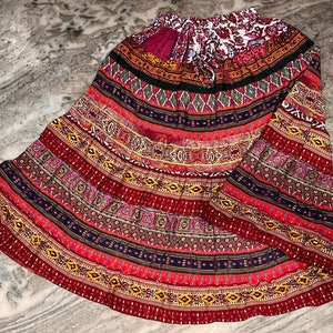 Multi Silk Layers Patchwork Long Skirt, Flowy Patchwork Skirt, Summer ...