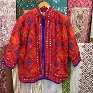Indian Festive Phulkari Embroidered Jacket - Indian Handmade Embroidery ...