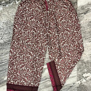 Unisex Sari Silk Trouser Pants, Soft and Comfortable Floral Print Silk ...