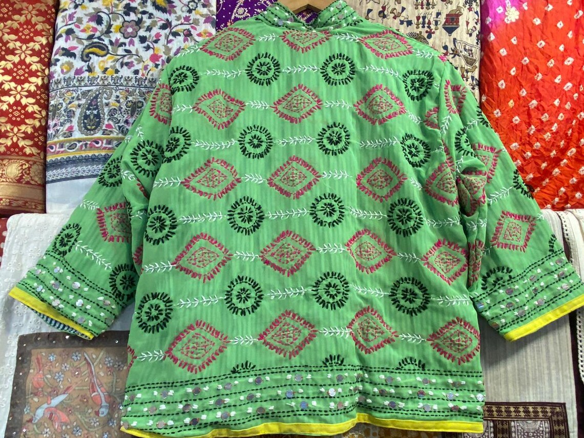 Handmade Phulkari Embroidered Jacket: Kutch Banjara Cotton Coat - Etsy