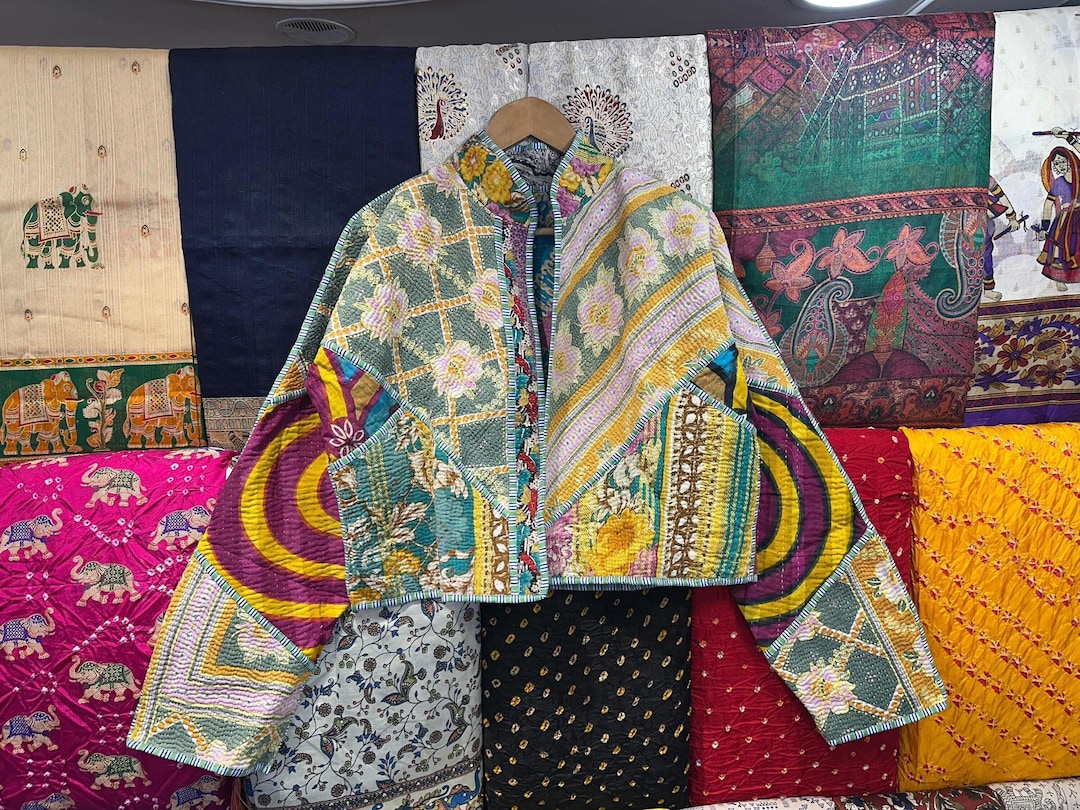 Bohemian Quilted Patchwork Jacket for Women - Handmade Reversible ...