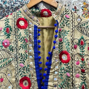 Indian Traditional Phulkari Embroidered Jacket, Boho Hippie Kutch ...