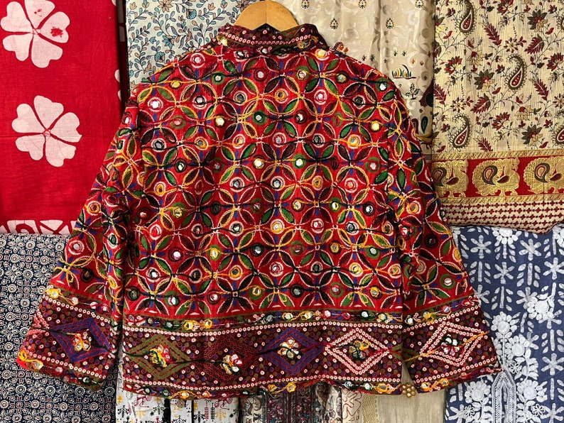 Handmade Embroidered Mirror Work Jacket: Bohemian Hippie Fashion - Etsy
